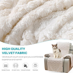 Union Rustic Geometric Jacquard Plush Recliner Chair Cover Soft Fuzzy Fluffy Reclining Chair ...